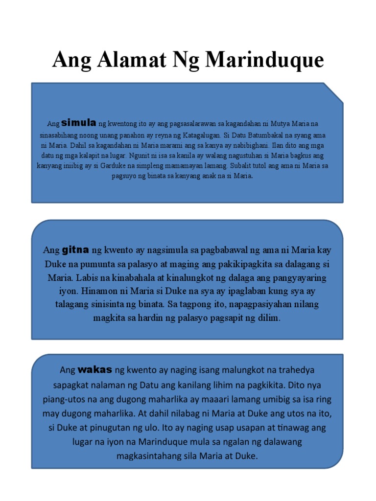 Ang Alamat NG Marinduque | PDF
