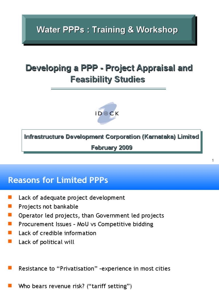 Water PPPS: Training & Workshop | PDF | Public–Private Partnership | Risk