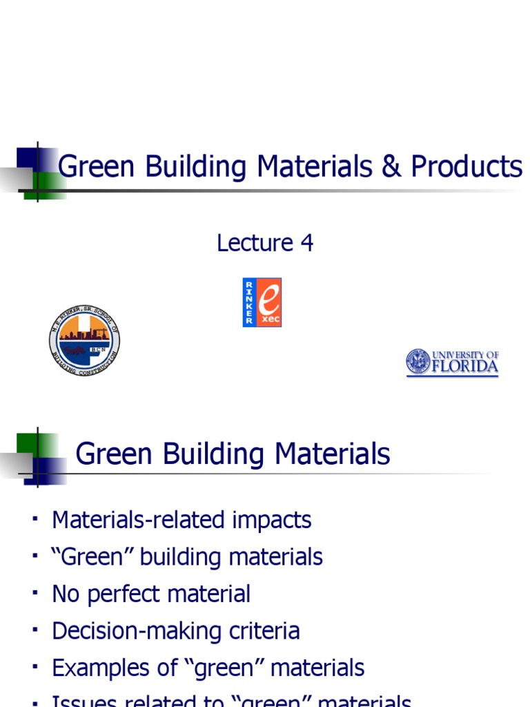 Green Building Materials & Products | PDF | Recycling | Waste Management