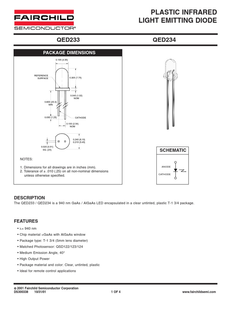 940 nm GaAs Infrared LED Specifications | PDF