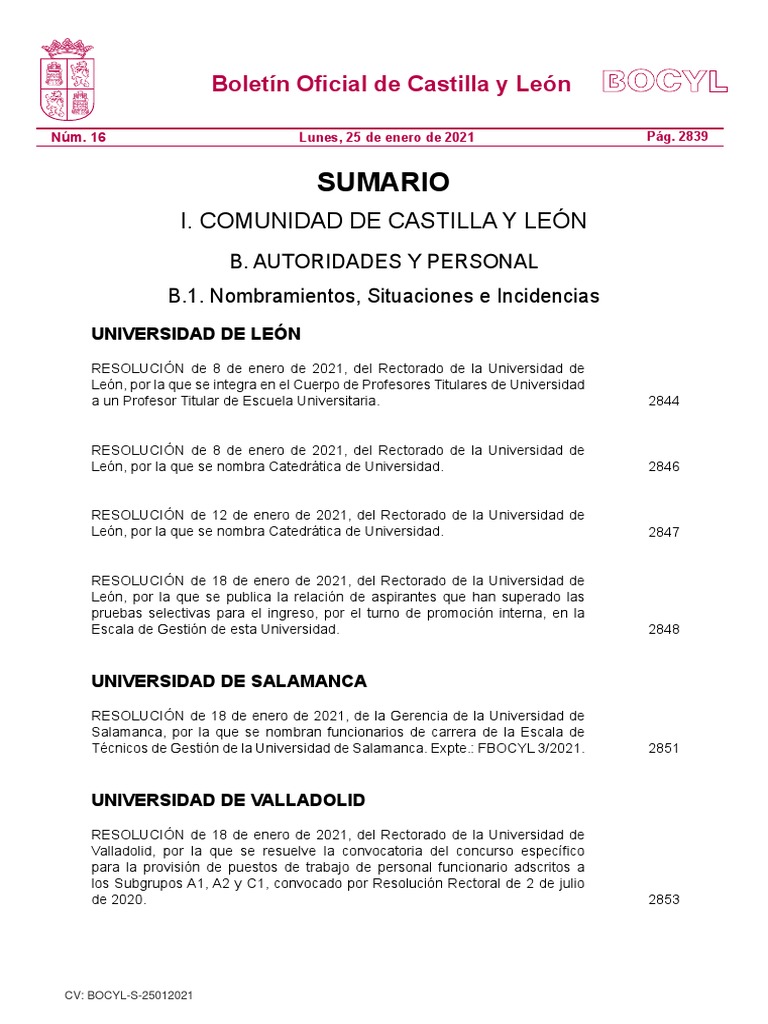 Bocyl S 25012021 | PDF | Gobierno local | Ley Pública