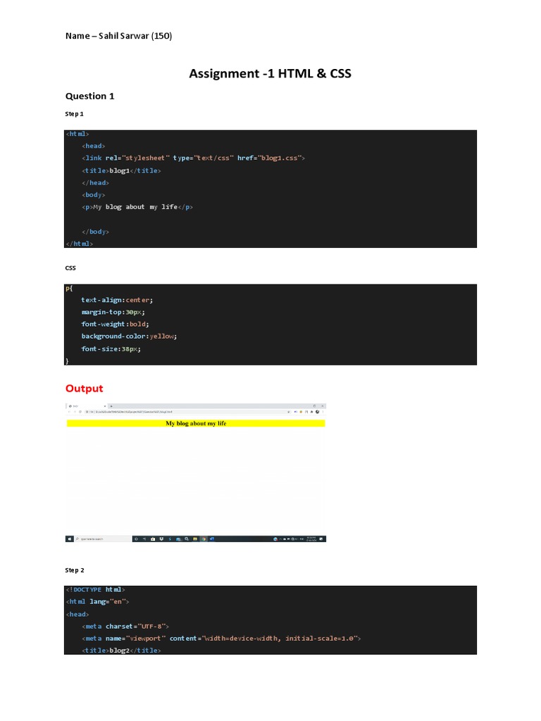 Assignment 1 Html And Css Output Pdf Java Script Cats 