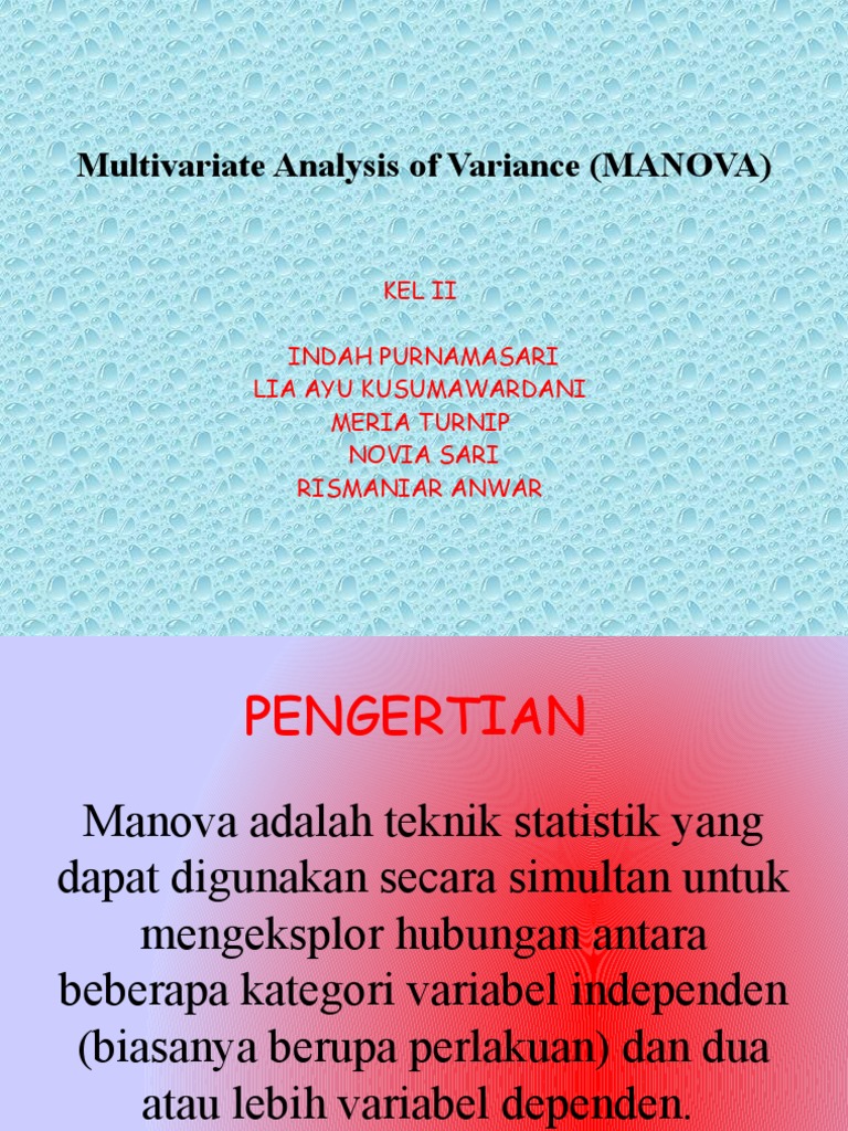 Multivariate Analysis of Variance (MANOVA) | PDF