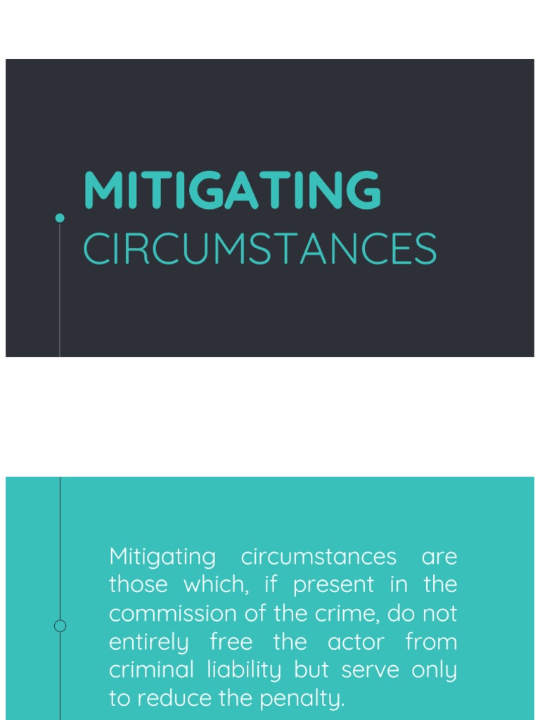 Mitigating Circumstances FINAL | PDF | Mitigating Factor | Crime & Violence