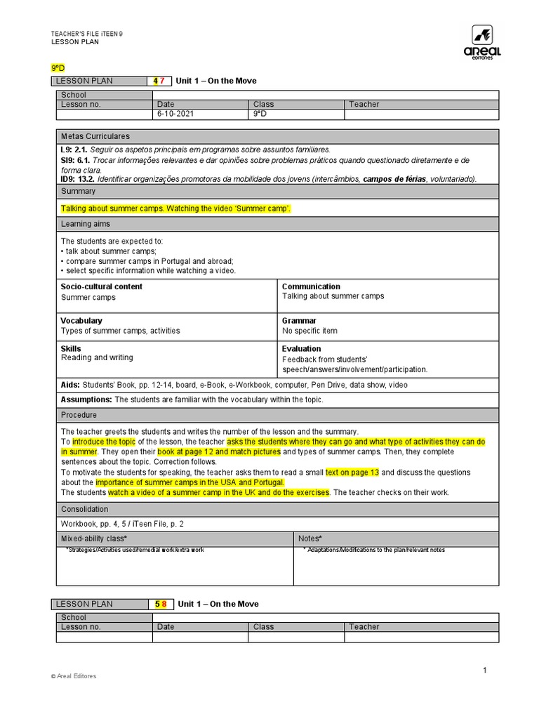 Forma Clara.: Lesson Plan | PDF | Reading Comprehension | Lesson Plan