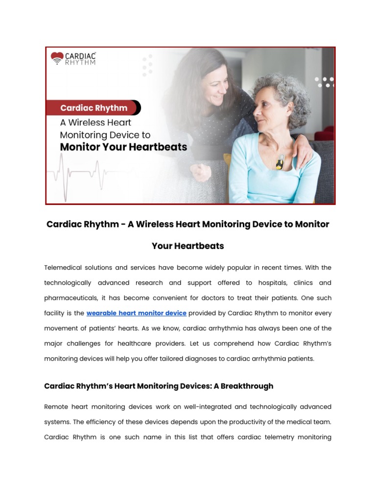 Cardiac Rhythm - Wireless Heart Monitoring Device To Monitor Heart ...