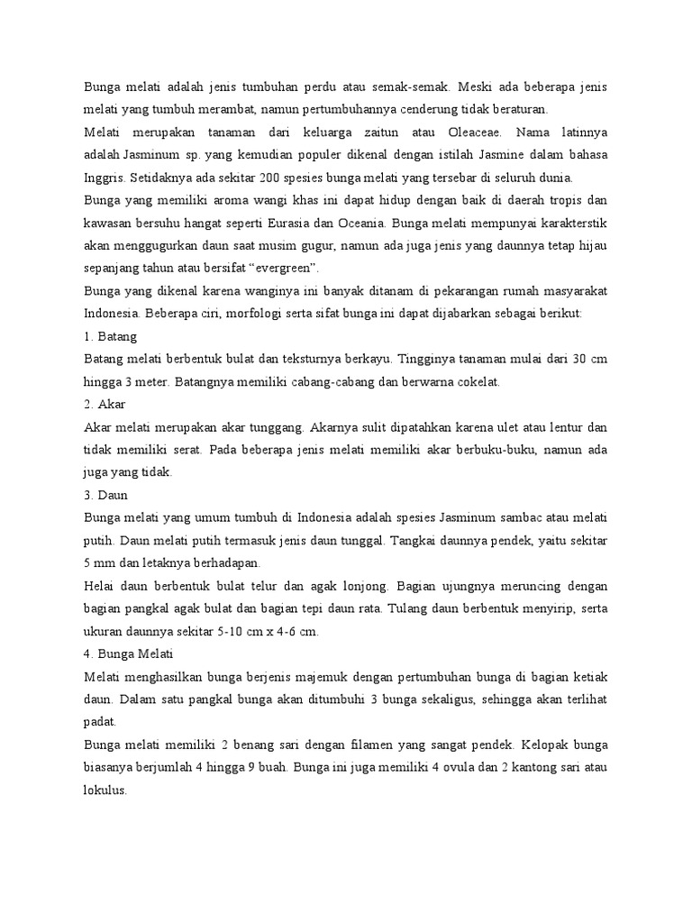 Pengertian Bunga Melati | PDF