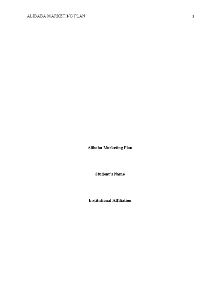 Alibaba Marketing Plan | PDF | Alibaba Group | Marketing