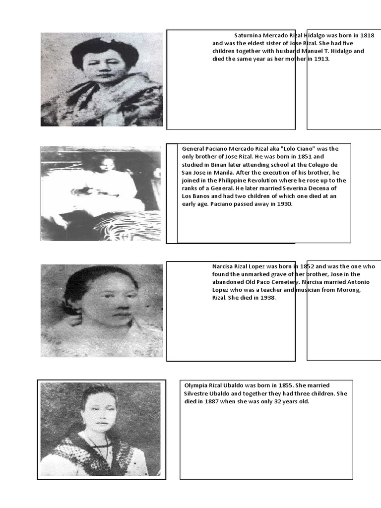 Rizal's Siblings WT Description | PDF | Philippines