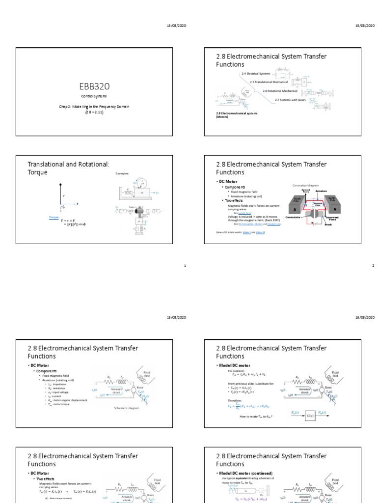 2.8 Electromechanical System Transfer Functions: - DC Motor | PDF ...
