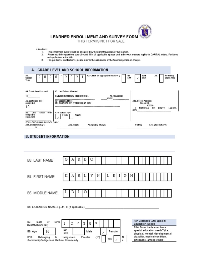 Learner Enrollment and Survey Form | PDF | Internet Access | Internet