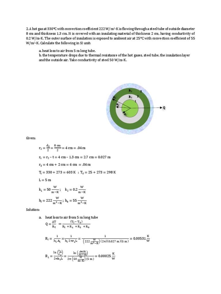Problem No.2 Conduction Through Cylindrical Pipe | PDF | Heat Transfer ...
