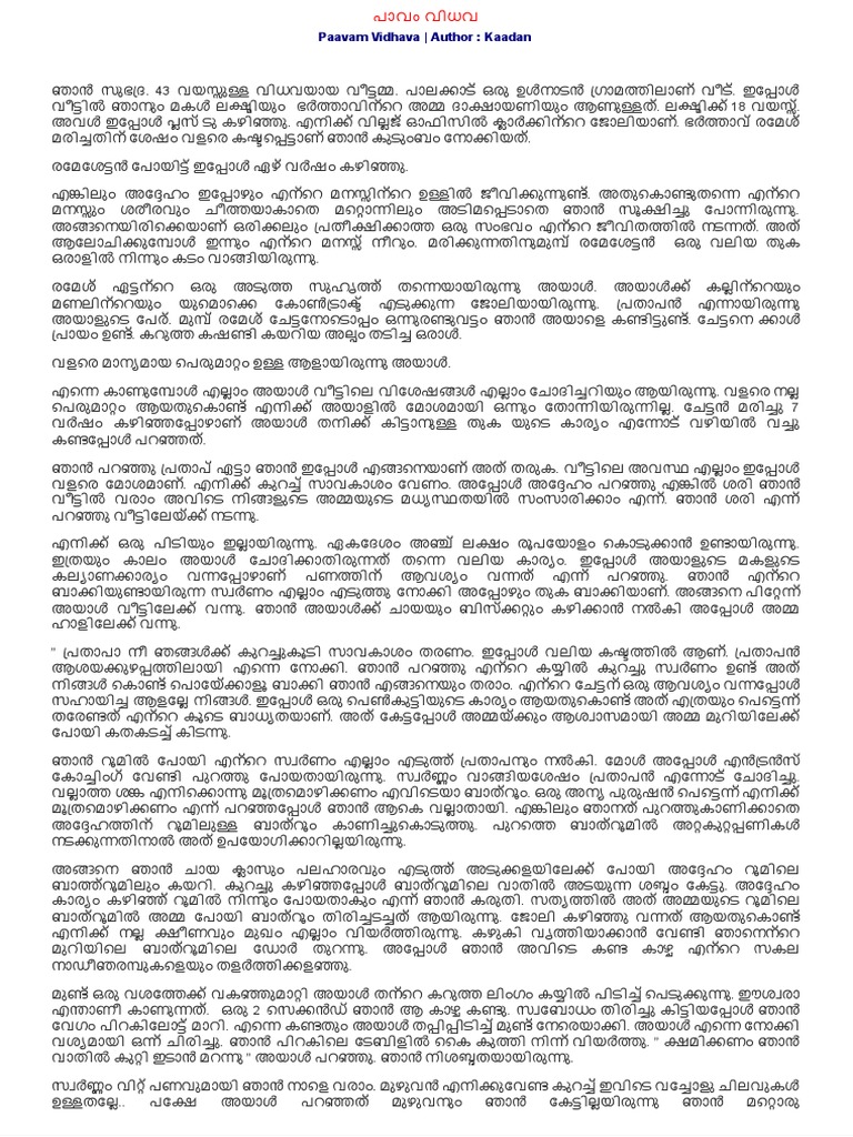 Pavam Vidhava by Kadan | PDF