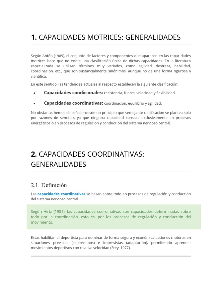 Capacidades Motrices | PDF | Flexibilidad (anatomía) | Ritmo