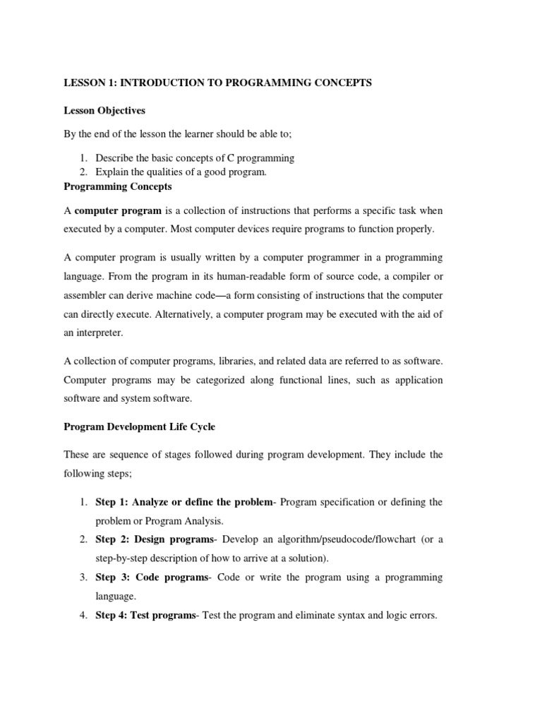 An Introduction to Programming Concepts: Understanding the Basics of ...