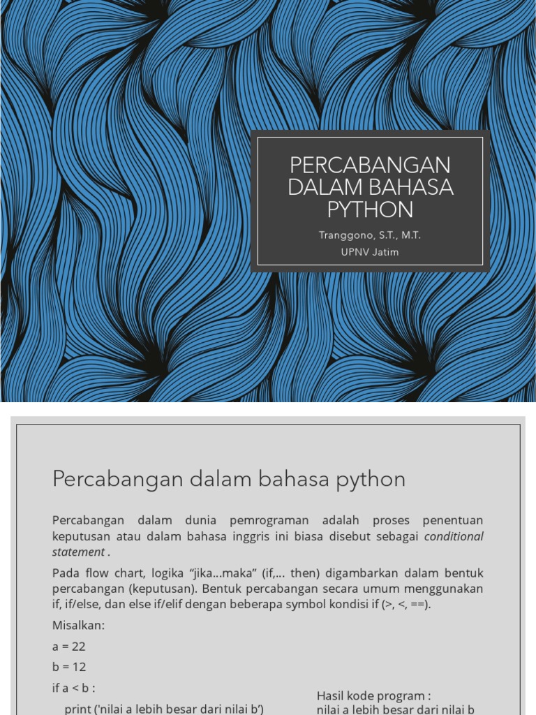 Percabangan Dalam Bahasa Python | PDF