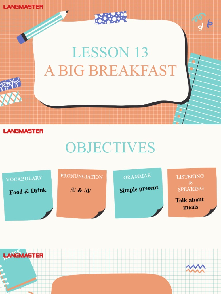 (LMC) Level 1 - Lesson 13 | PDF | Meal | Lunch