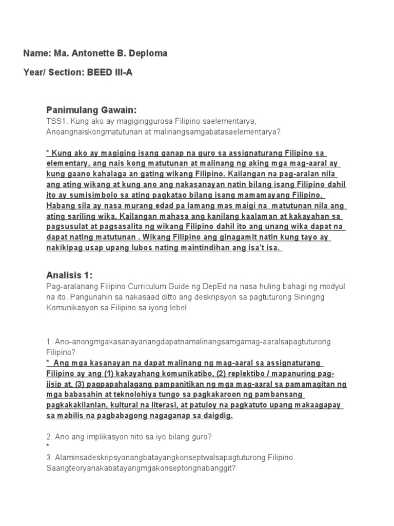 Analisis (Filipino) | PDF