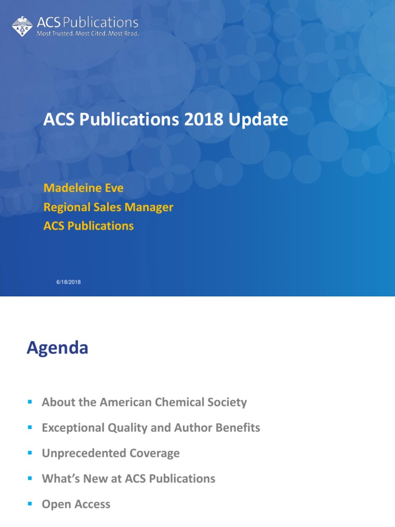 ACS Publications 2018 Update | PDF | Open Access | Academic Journal