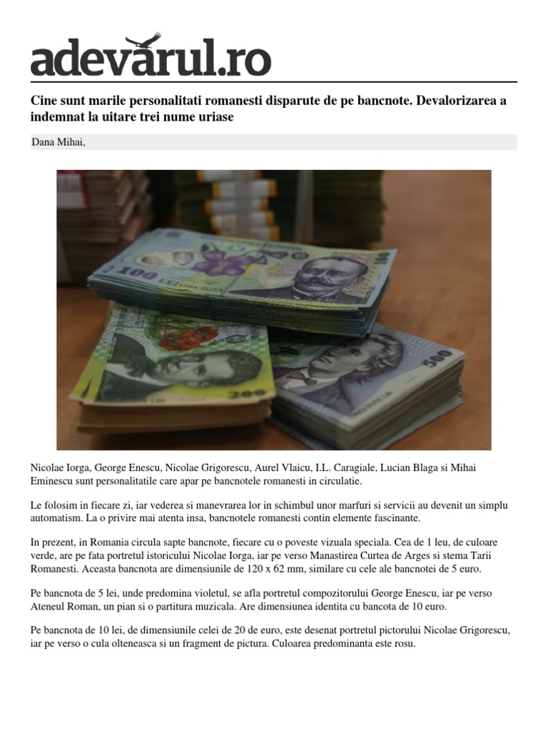 Bancnotele Romanesti | PDF
