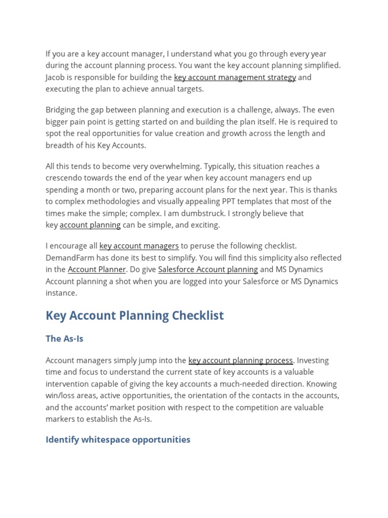 Account Planning by Demand Farm | PDF | Sales | Market (Economics)