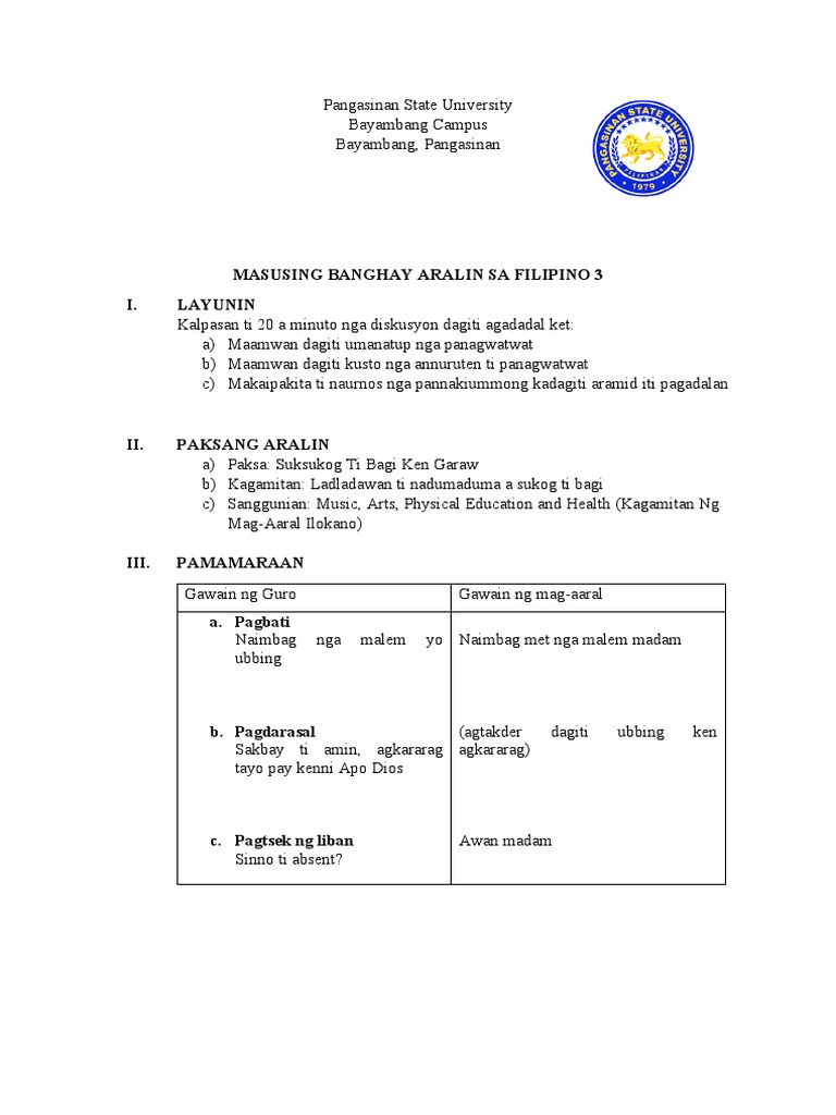 Detailed Lesson Plan - Suksukog Ken Garaw Ti Bagi - Ofranciajunelle | PDF