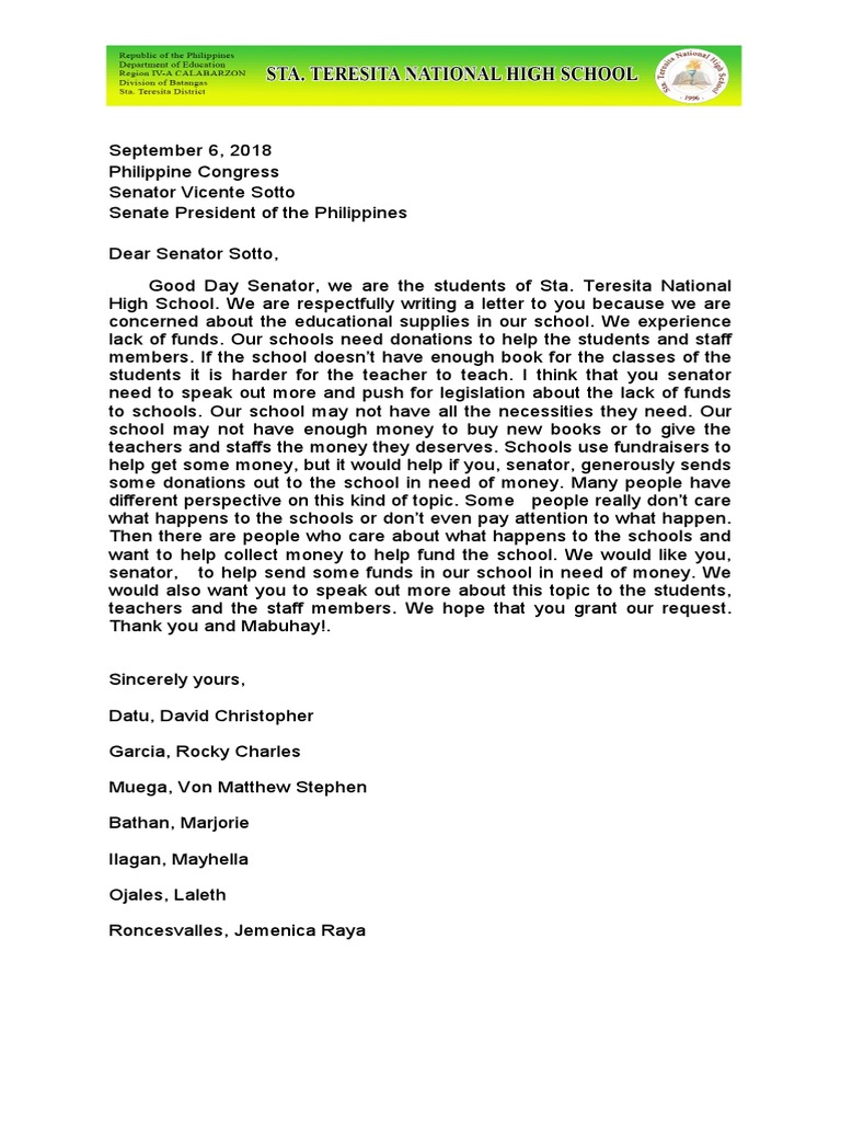 Letter To Senator | PDF