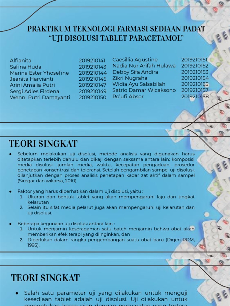 Uji Disolusi Tablet | PDF