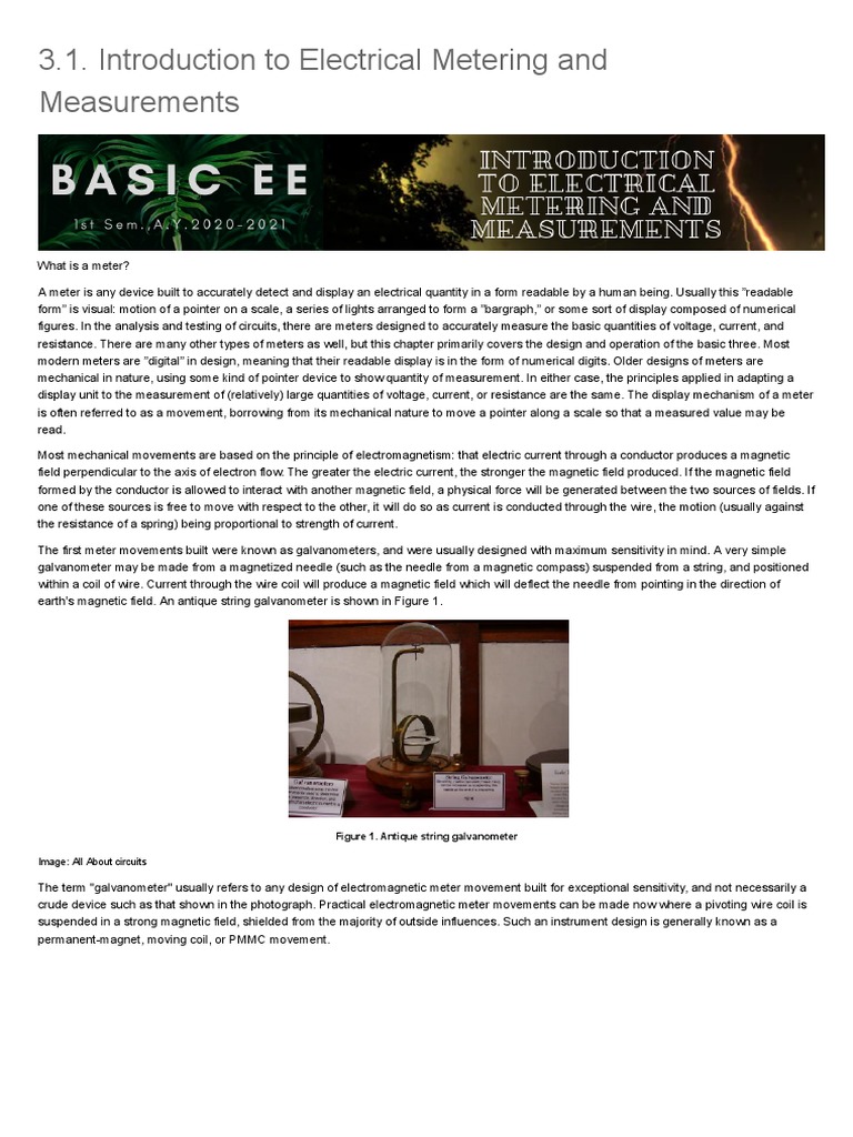 3.1. Introduction To Electrical Metering and Measurements | PDF ...
