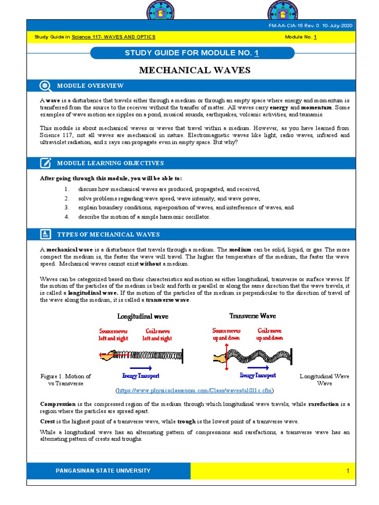 Mechanical Waves Study Guide | PDF | Waves | Wavelength