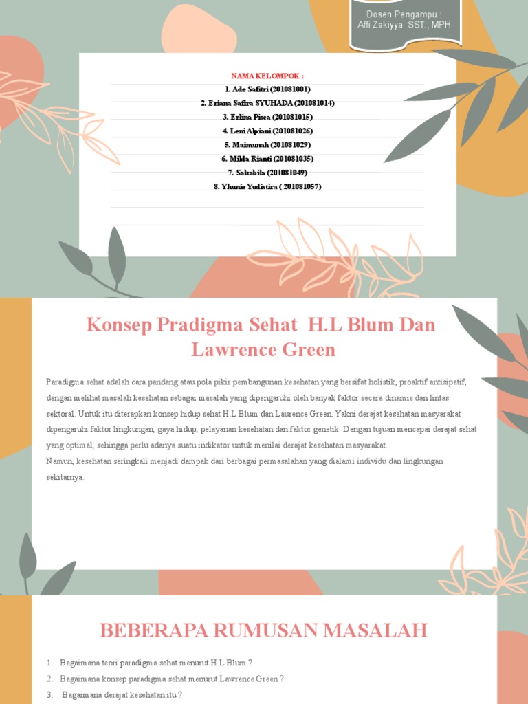 Paradigma Sehat H.L. Blum dan Green | PDF | Pengembangan Diri | Gaya Hidup
