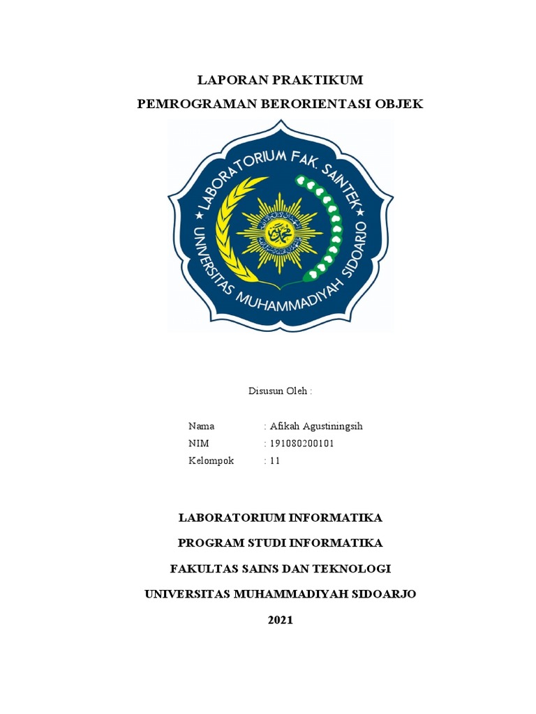 Laporan Praktikum Pemrograman Objek | PDF