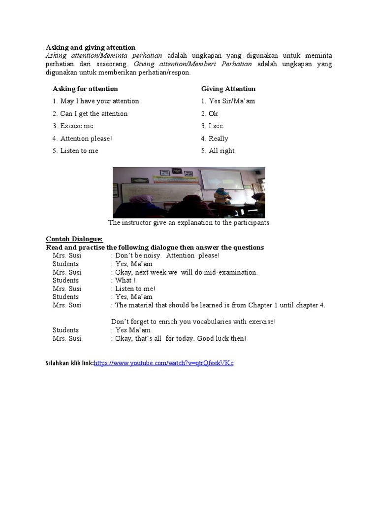 Asking and Giving Attention | PDF