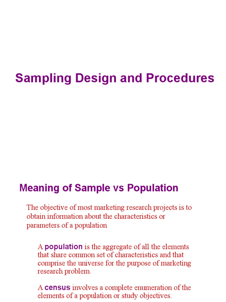 Sampling Design Process | Download Free PDF | Sampling (Statistics) | Stratified Sampling
