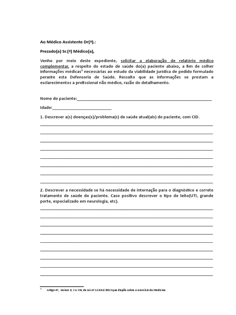 Modelo Relatório Médico | PDF | Sistema de saúde | Especialidades médicas