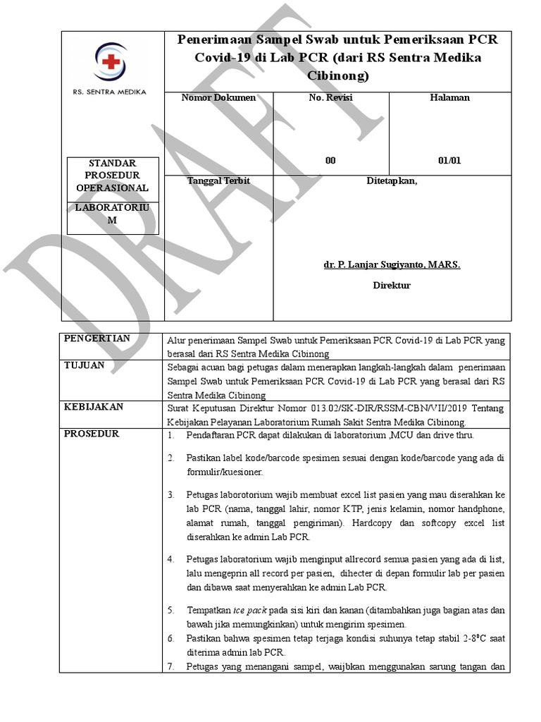05 Penerimaan Sampel Swab Untuk Pemeriksaan PCR Covid-19 Di Lab PCR ...