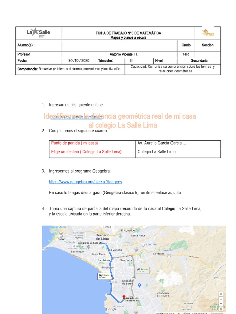 Actividad Mapas y Planos A Escala (1304) | PDF