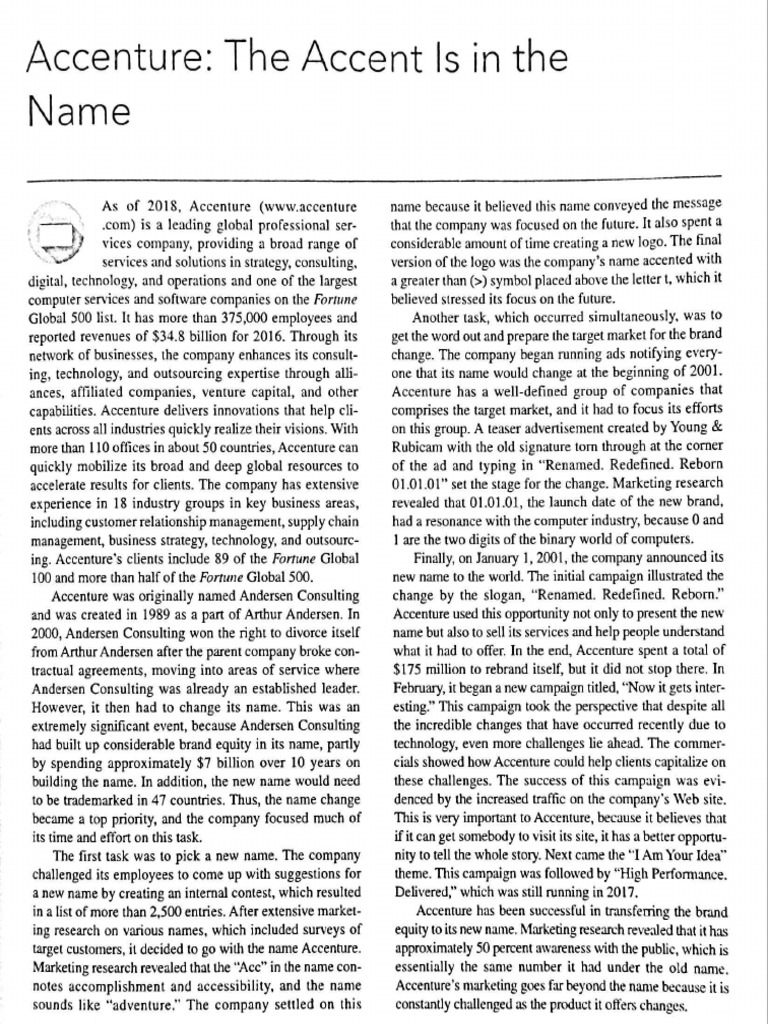 Accenture The Accent Is in The Name | PDF