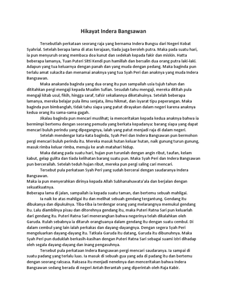Hikayat Indera Bangsawan Pdf