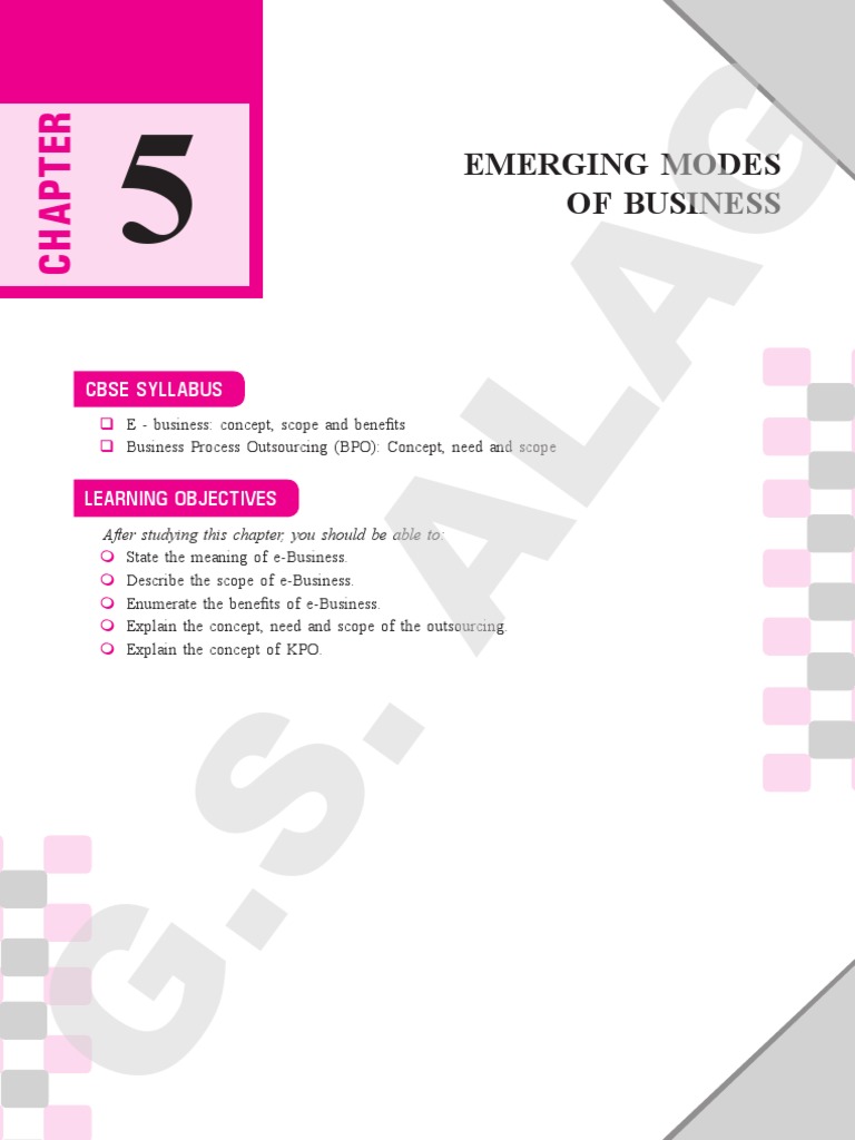 Ch-5 Emerging Modes of Business (XI) | PDF | Smart Card | Outsourcing
