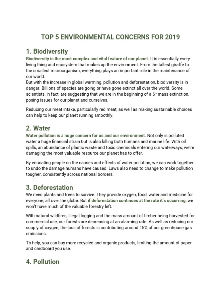 Environmental Issues for Eco-Conscious Readers | PDF | Climate Change ...