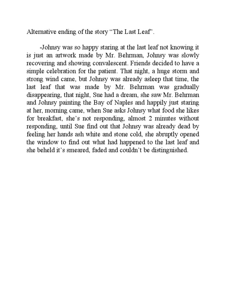 Alternative Ending of The Story | PDF