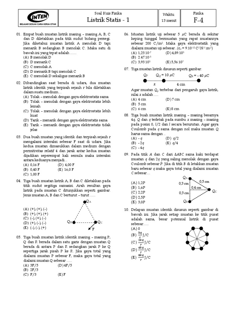 Kuis Interaksi Muatan Listrik | PDF