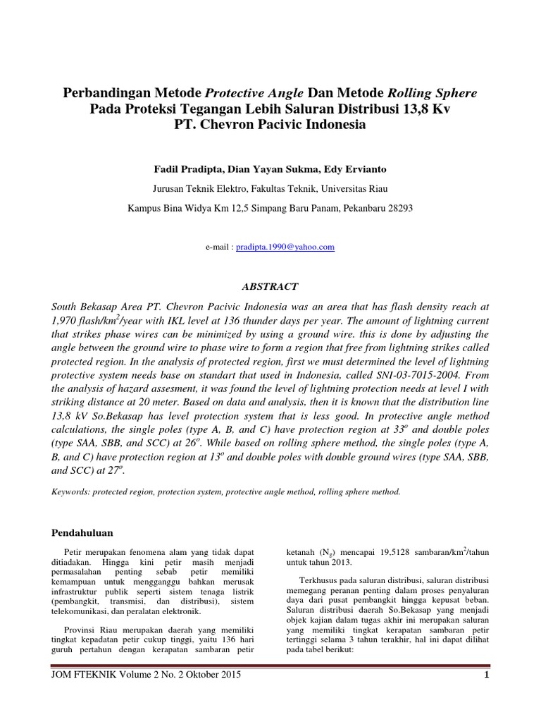 Perbandingan Metode Protective Angle Dan Metode Rolling Sphere Pada ...