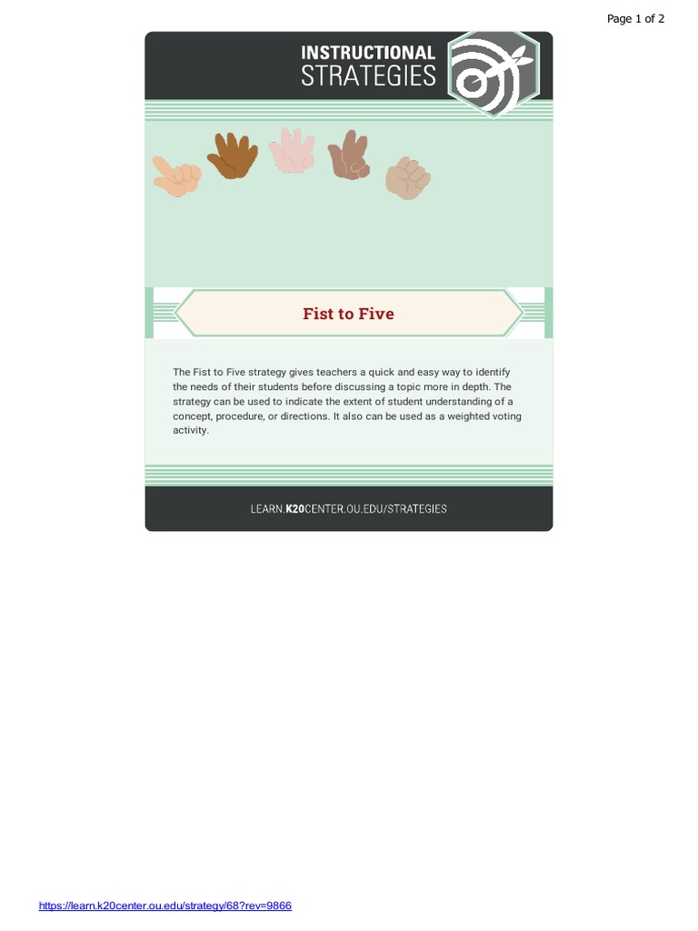 Fist To Five | PDF | Understanding | Communication