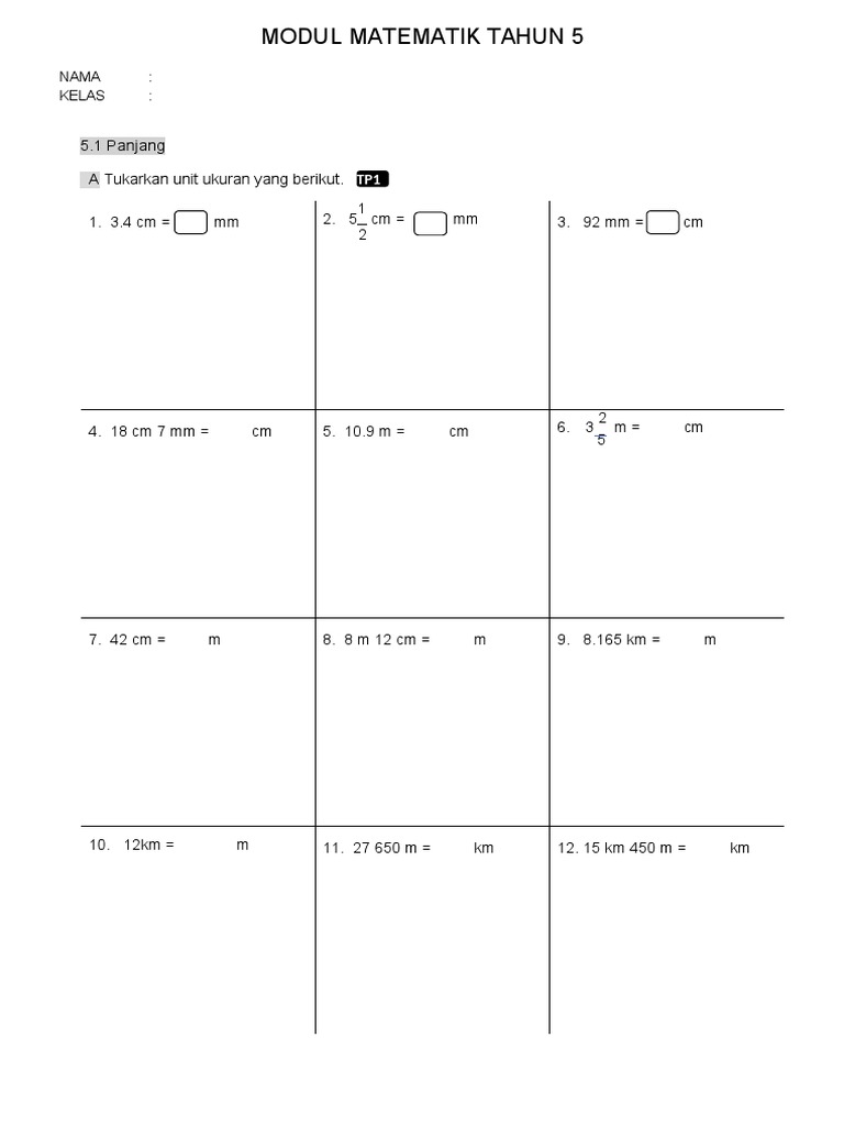 Modul Latihan Matematik Tahun 5 | PDF