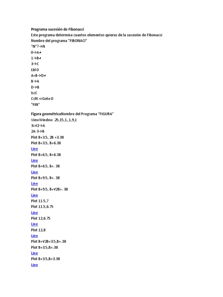 Programa Sucesión de Fibonacci | Descargar gratis PDF | Derivado | Estructura de datos de matriz