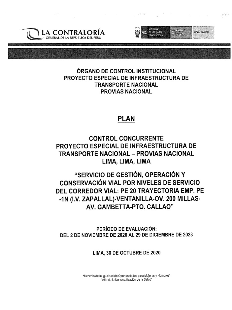 Plan de Control Concurrente Gambeta | PDF