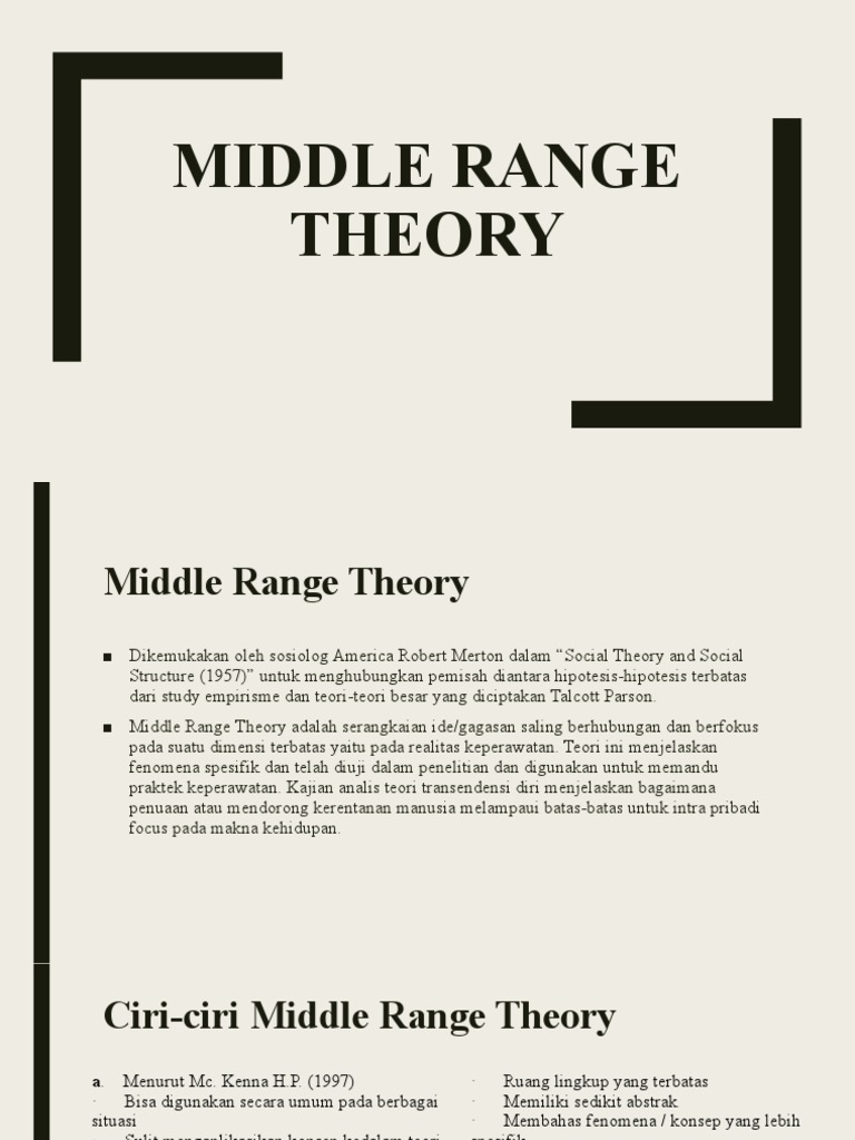 Middle Range Theory | PDF
