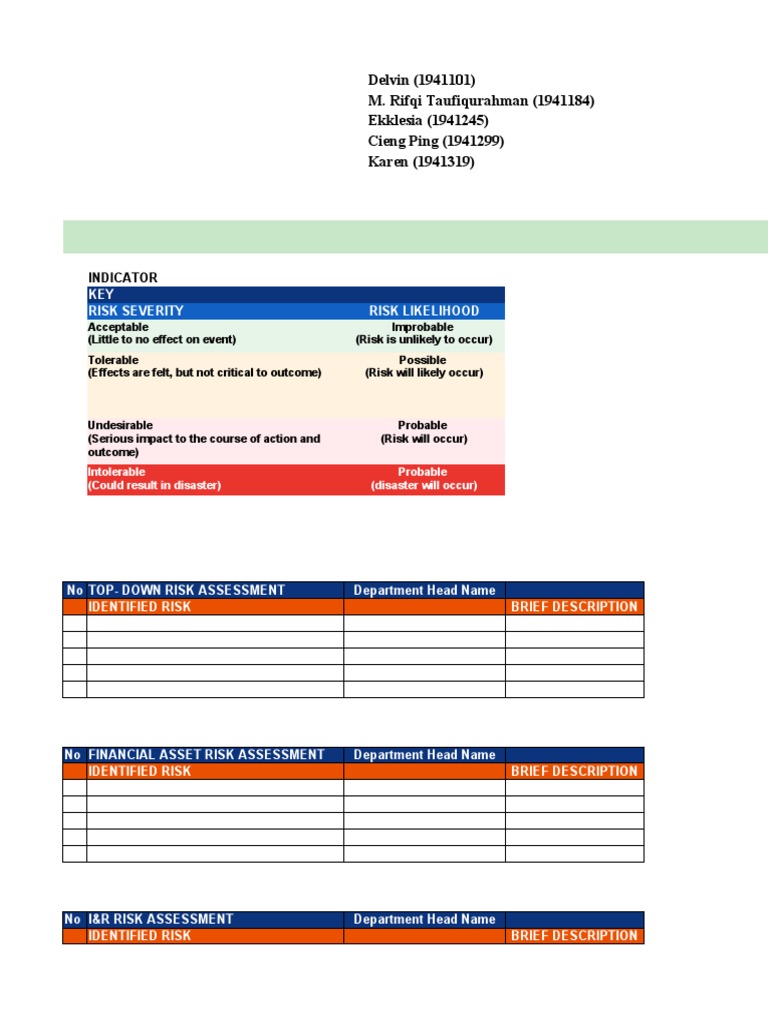 Risk Assesment Form - Nestle | PDF | Risk | Risk Assessment